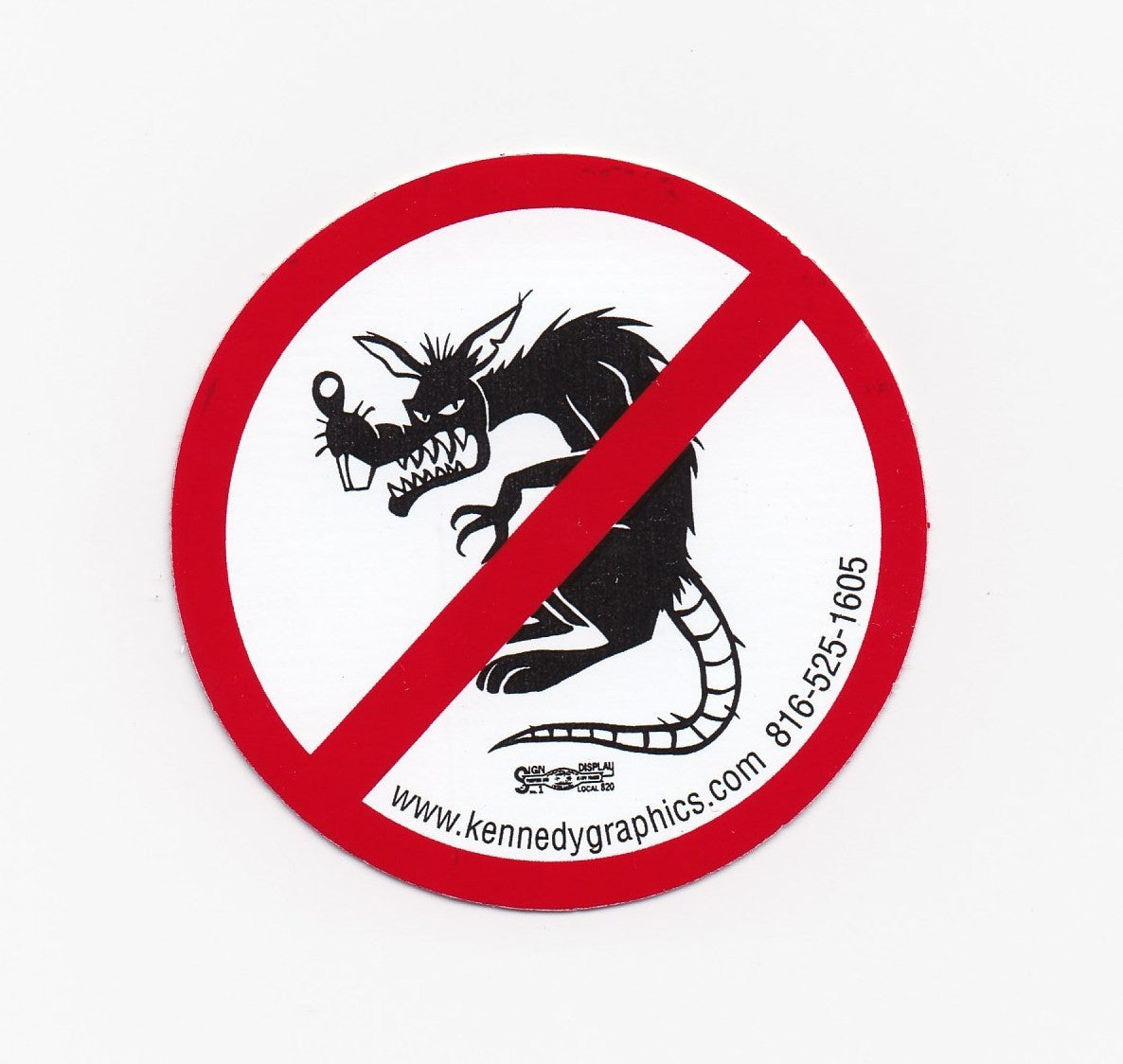 No Raggedy Ass Rats Hard Hat Sticker #S103 | Ironworkergear